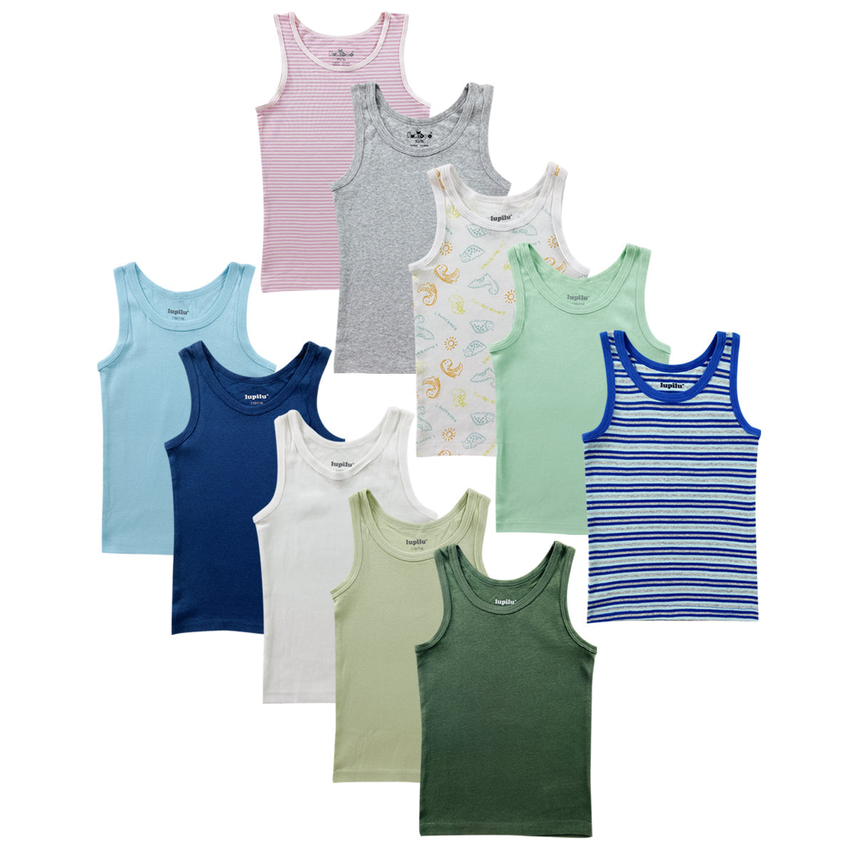 Pack of 4 Boys Ribbed Cotton Tank Top | Comfortable & Stylish - Levin